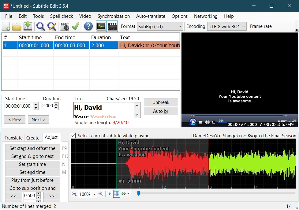 [Suggestion/Request] Buttons to Set Preferred Subtitle to be at the top when Joining 2 subtitles ...