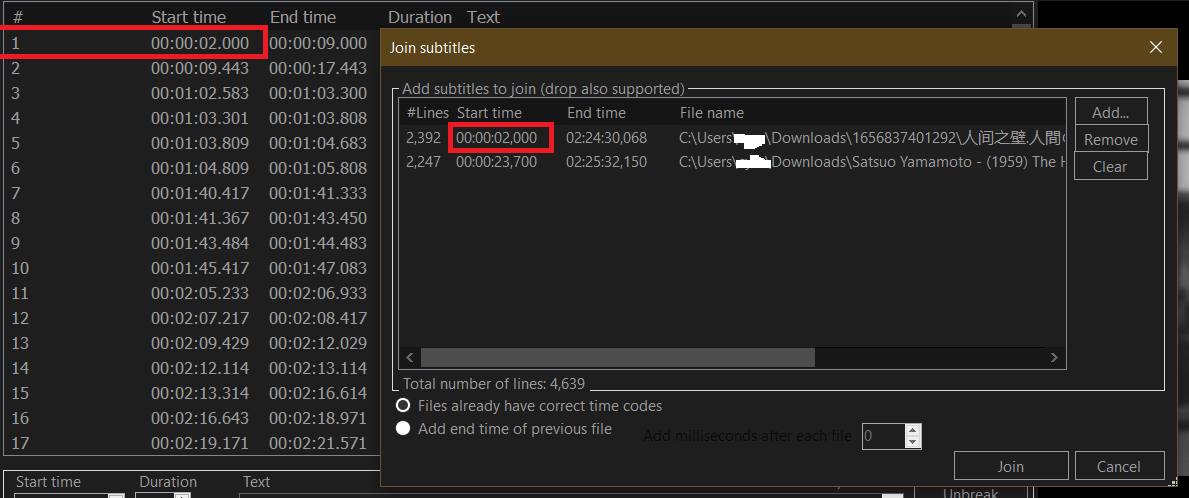 [Suggestion/Request] Buttons to Set Preferred Subtitle to be at the top when Joining 2 subtitles ...