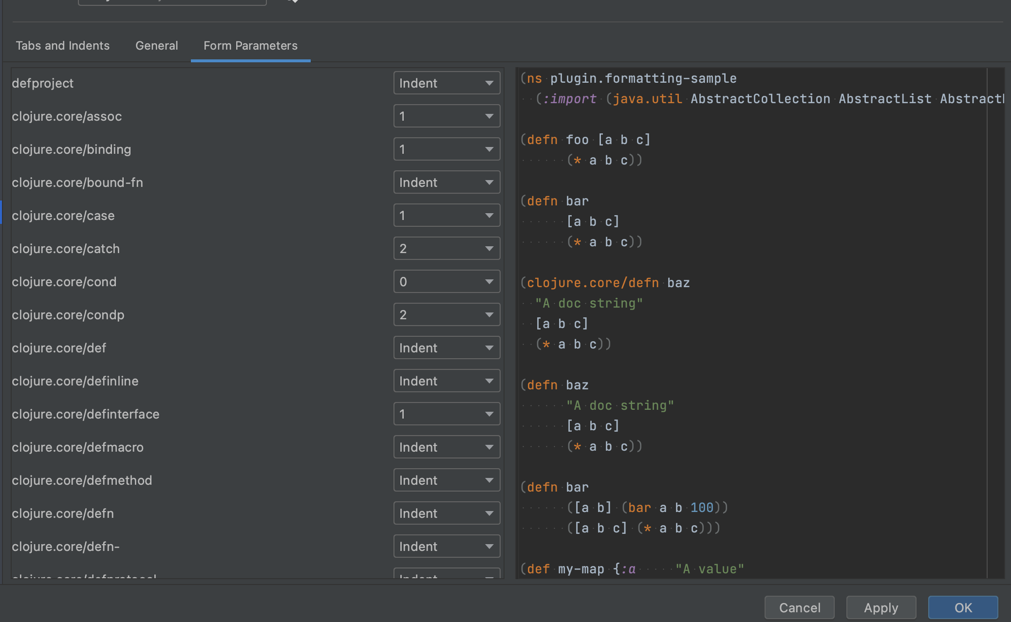 In code style preview window, forms using unqualified symbols are ...