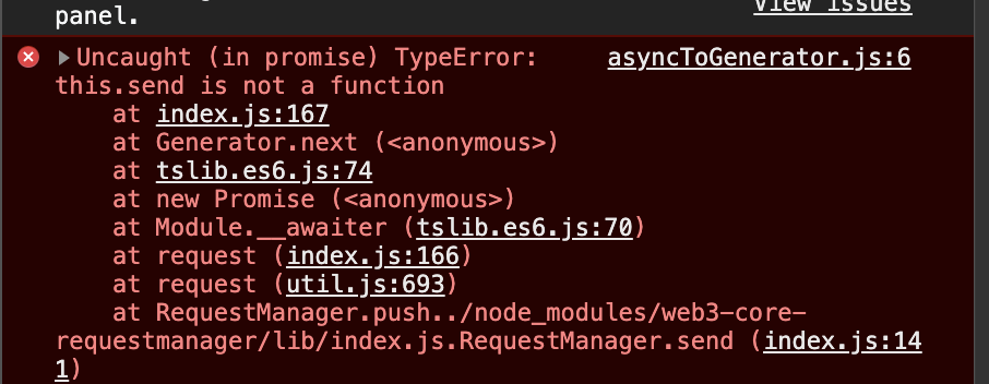 using @walletconnect/web3-provider‘s setup that throw a error -->this.send is not a function ...