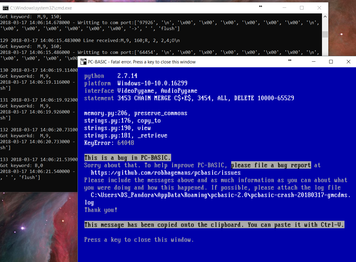 Problem with CHAIN MERGE · Issue #65 · robhagemans/pcbasic · GitHub