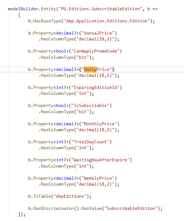 Invalid column name 'DailyPrice'. Invalid column name 'WeeklyPrice ...