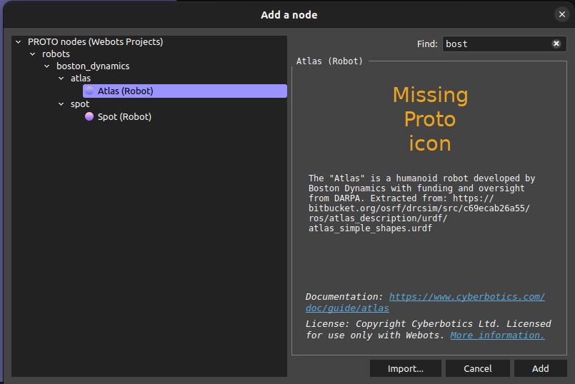 Remote PROTO without icon throw download warning · Issue #5066 · cyberbotics/webots · GitHub