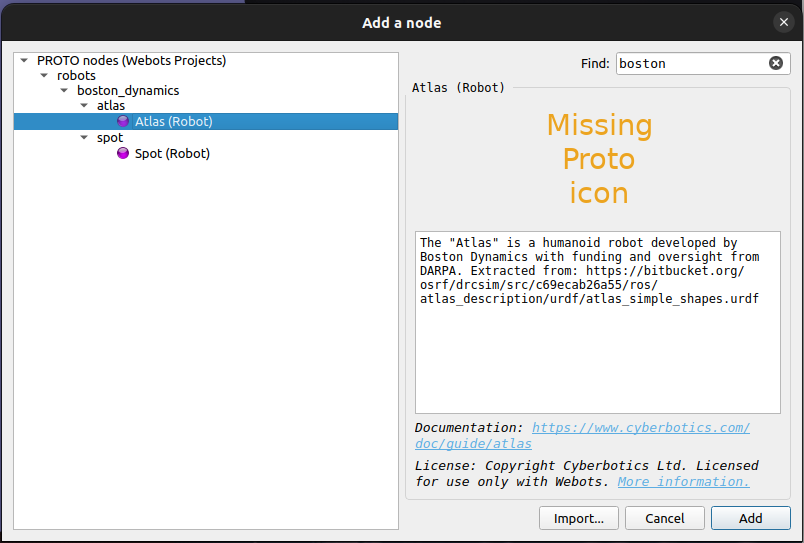 Remote PROTO without icon throw download warning · Issue #5066 · cyberbotics/webots · GitHub