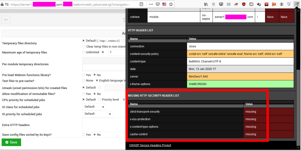 Webmin Custom/Secure HTTP headers · Issue #1026 · webmin/webmin · GitHub