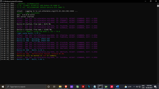 -d parameter not working. DAG – verification failed, invalid x% mining ...