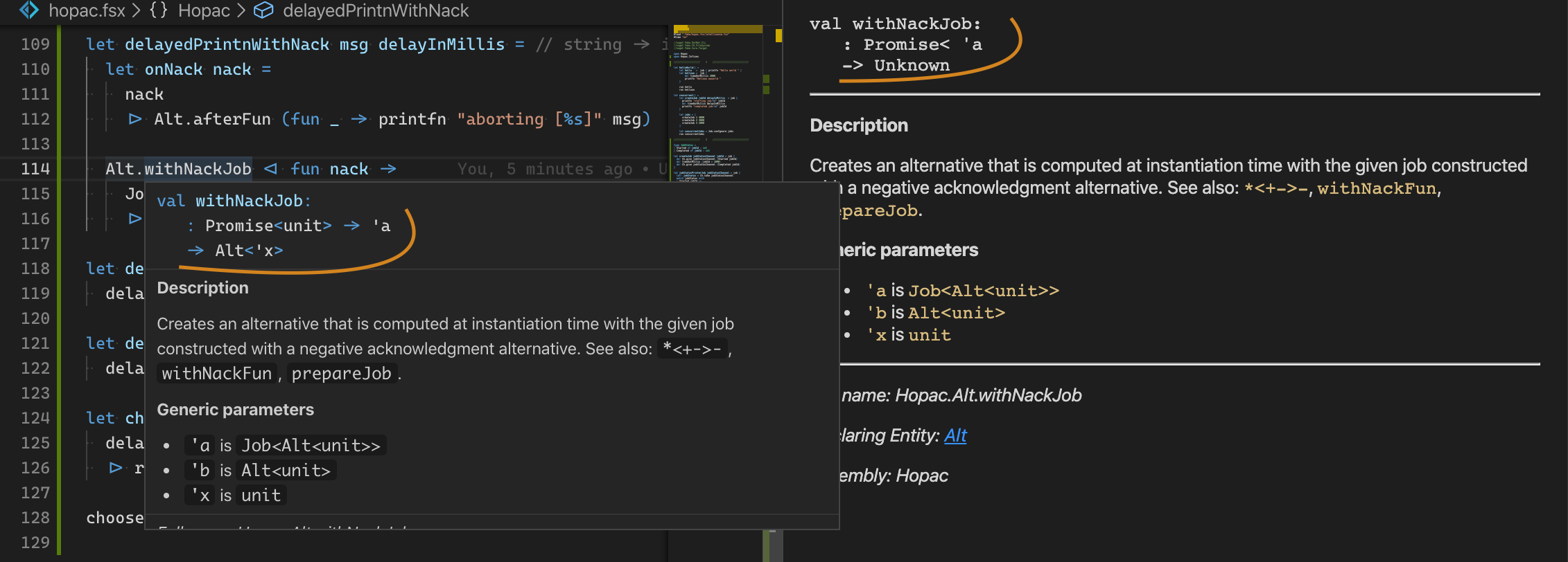 Info Panel shows incomplete generics signature · Issue #1301 · ionide/ionide-vscode-fsharp · GitHub