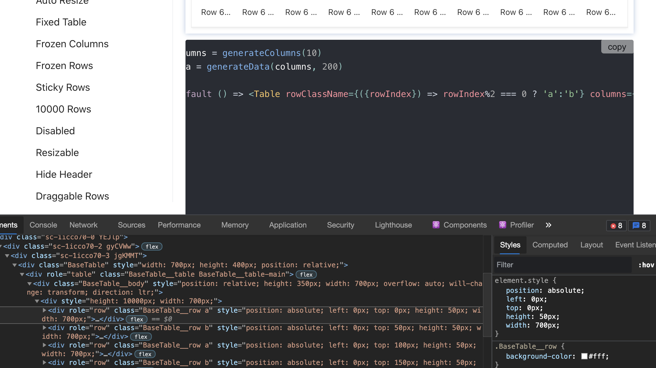 Rowclassname Prop Class Is Not Applying · Issue 319 · Autodesk React Base Table · Github