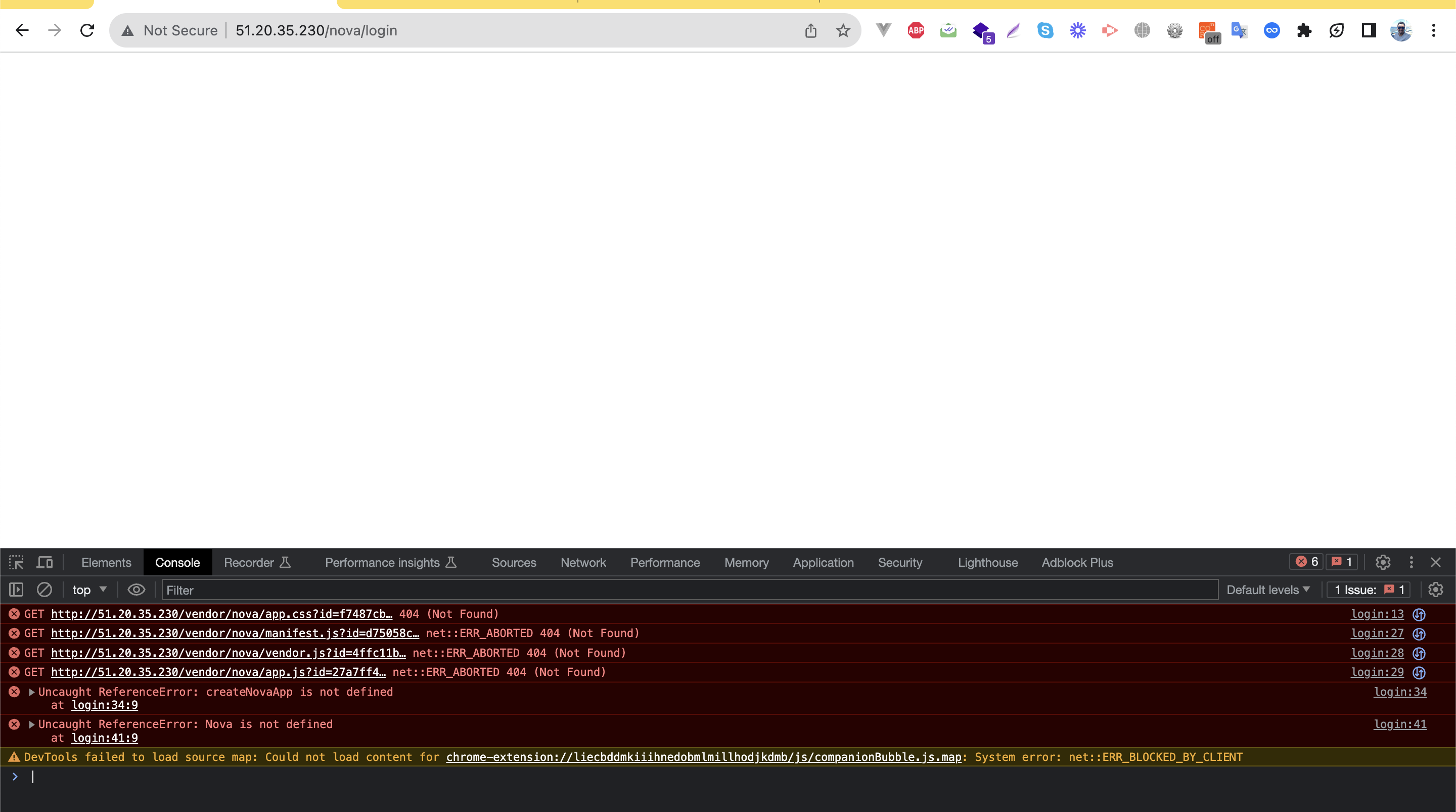 white page on laravel nova/login · Issue #5902 · laravel/nova-issues · GitHub