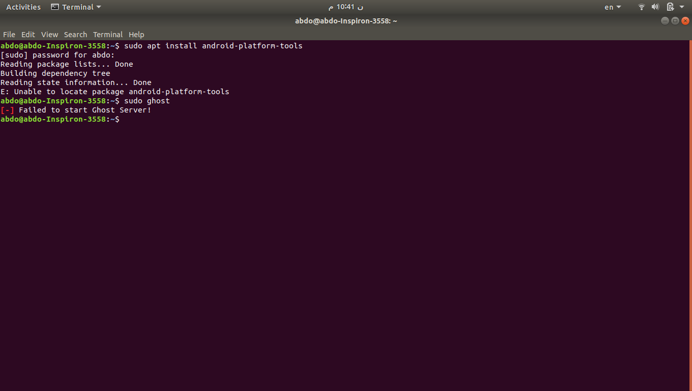 Failed to start Ghost Server! · Issue #126 · EntySec/Ghost · GitHub