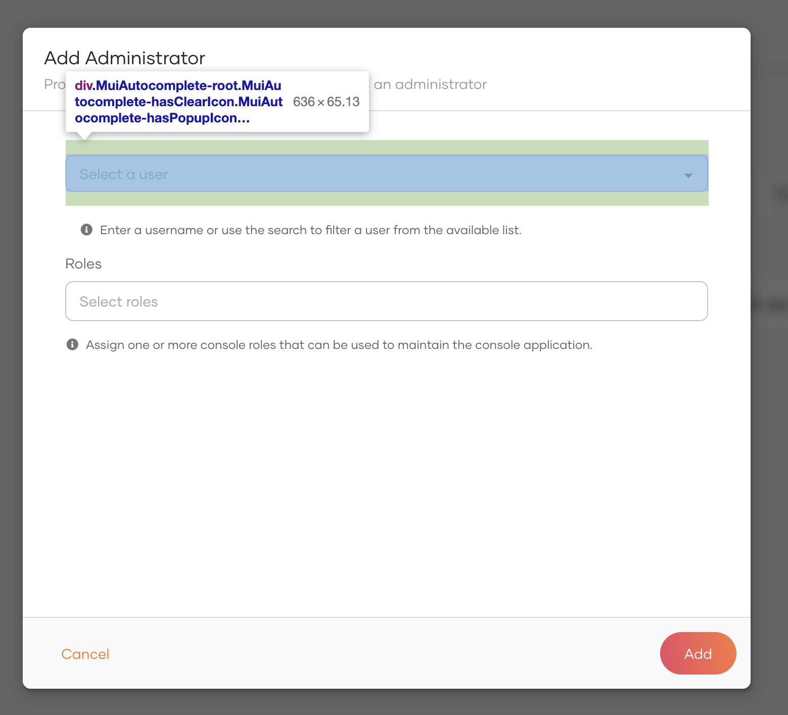 Autocomplete has a default padding & a fixed tag size that's inter-fearing when used in external ...