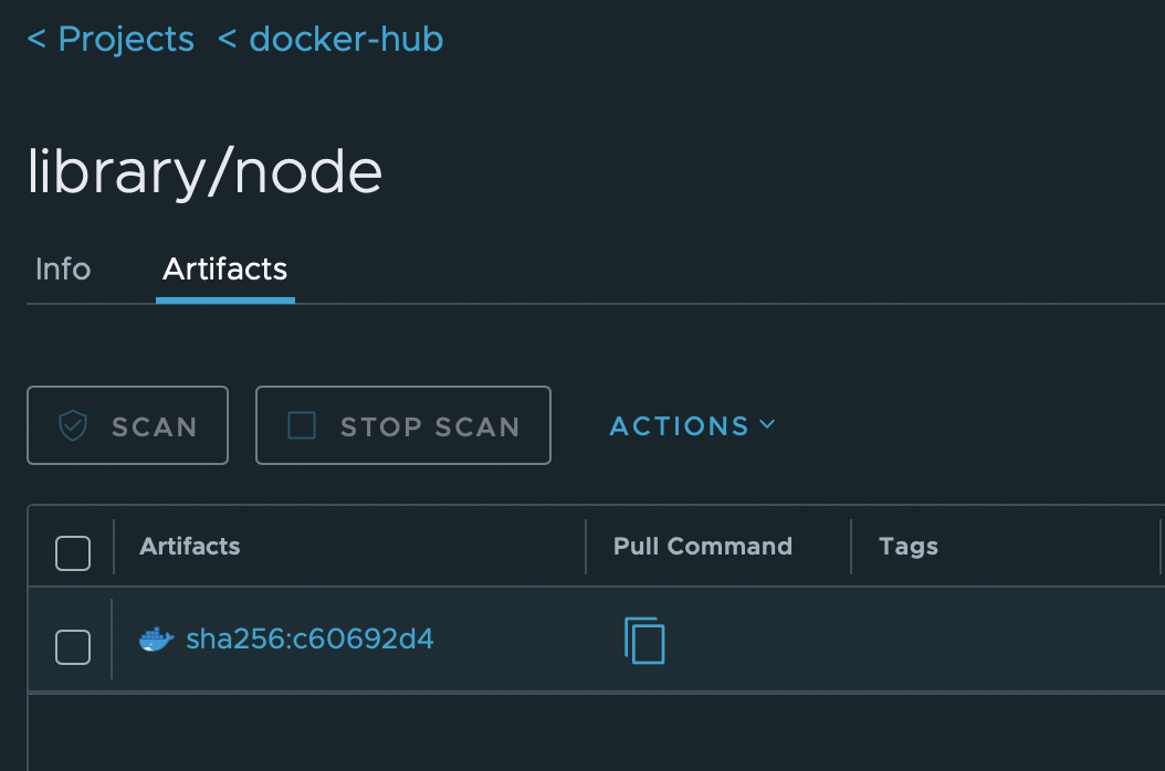 Tags for images from docker hub libraries and quay.io in proxy cache project are not set · Issue ...