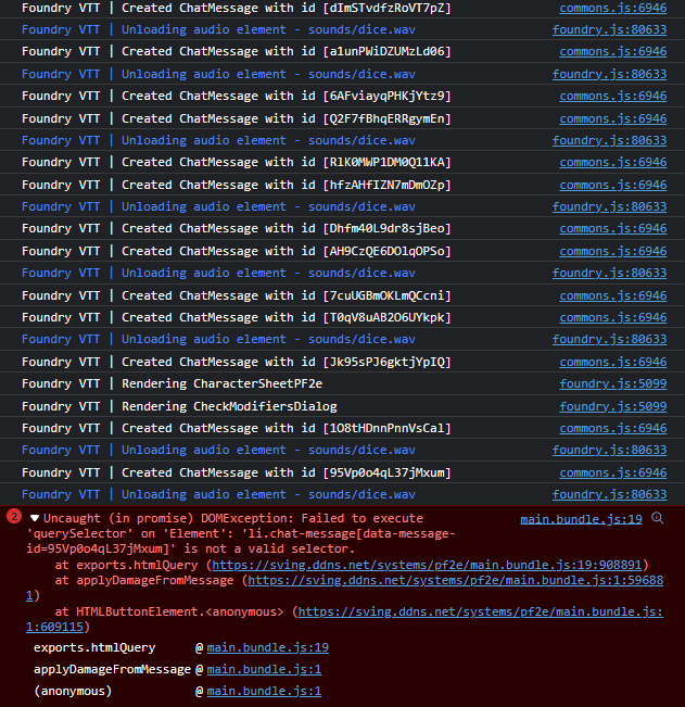 Bug Applying Roll Result To Token Causes Chat Message Is Not A Valid 9192