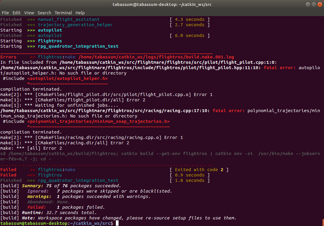 Build Fail and Questions about adding missionplanner · Issue #84 · uzh-rpg/flightmare · GitHub