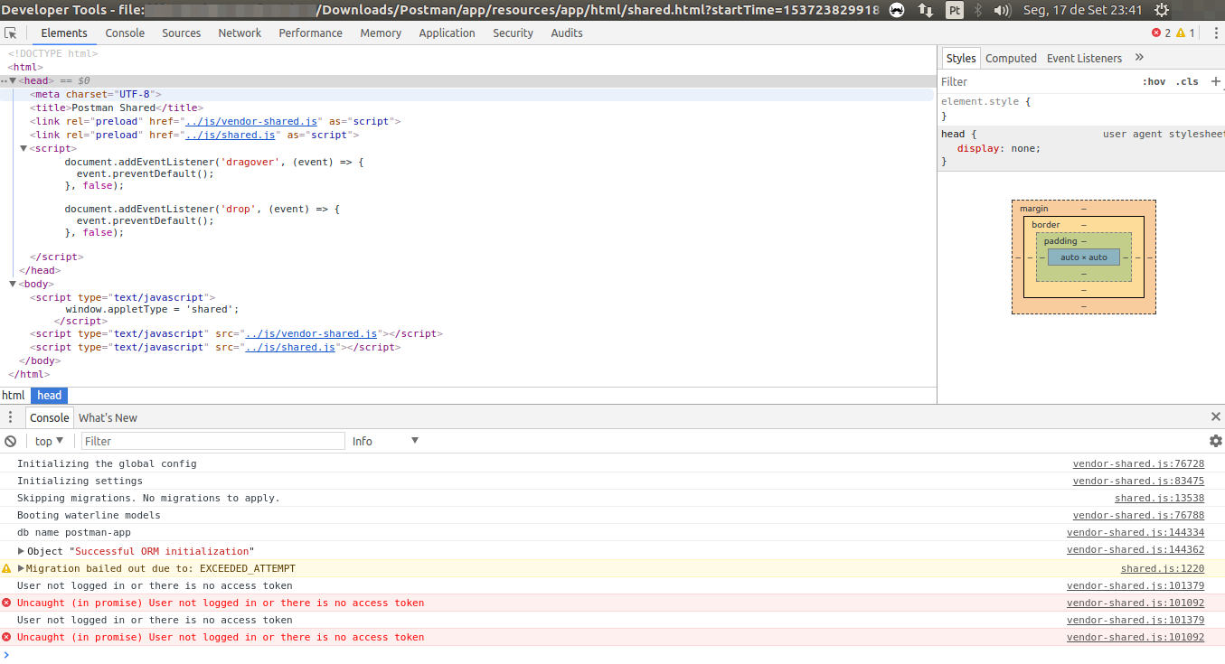 Postman does not open - user not logged in error · Issue #5189 ...