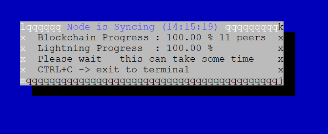 Node status stuck at 100% progress. Not moving to menu screen. Info screen loop error · Issue ...