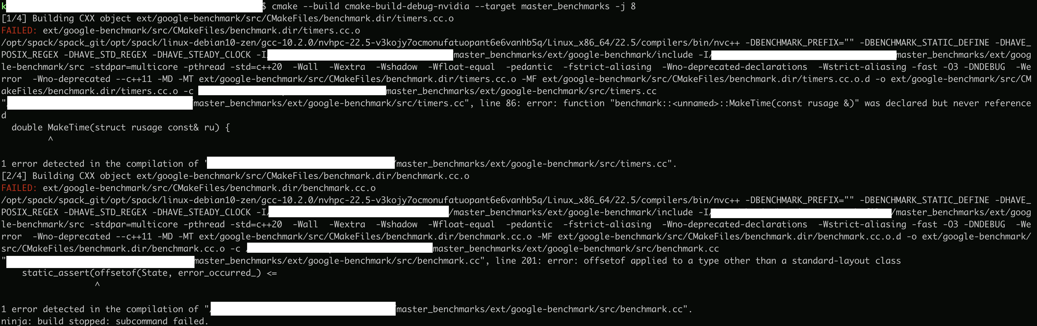 [BUG] Release build fails with nvhpc-22.5 (nvc++) · Issue #1556 · google/benchmark · GitHub