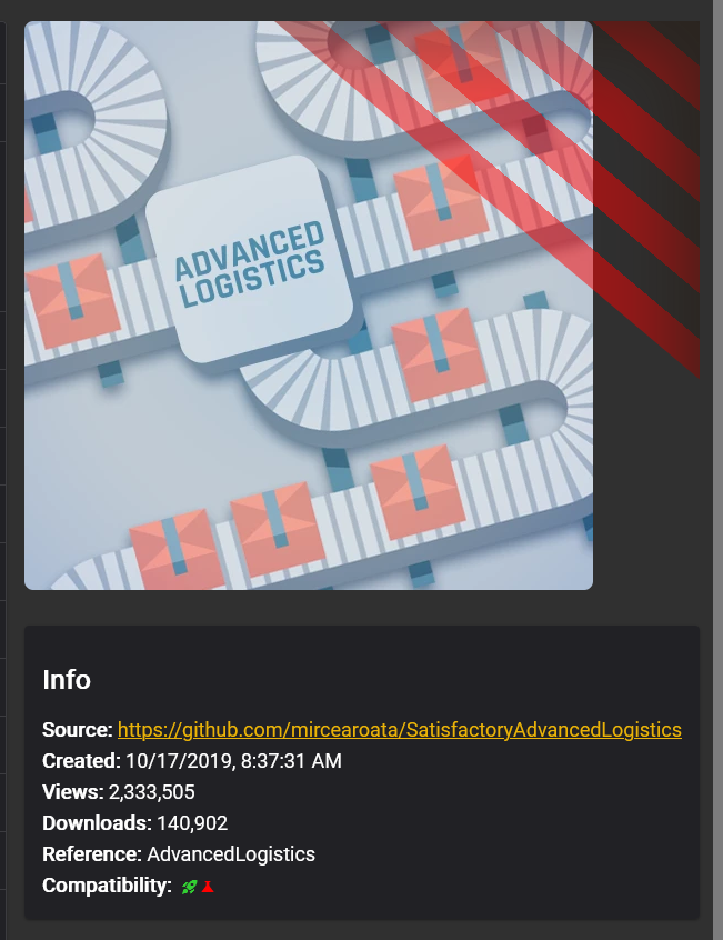 Long source URLs will offset the compatibility overlay image · Issue #82 · satisfactorymodding ...