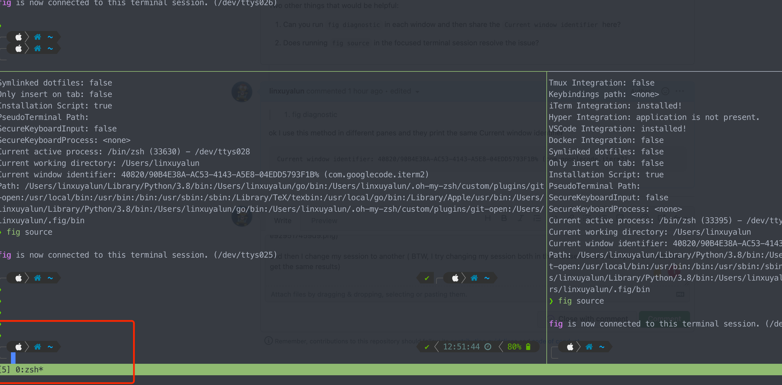 Autocomplete not in the chosen tmux session · Issue #605 · withfig/fig · GitHub