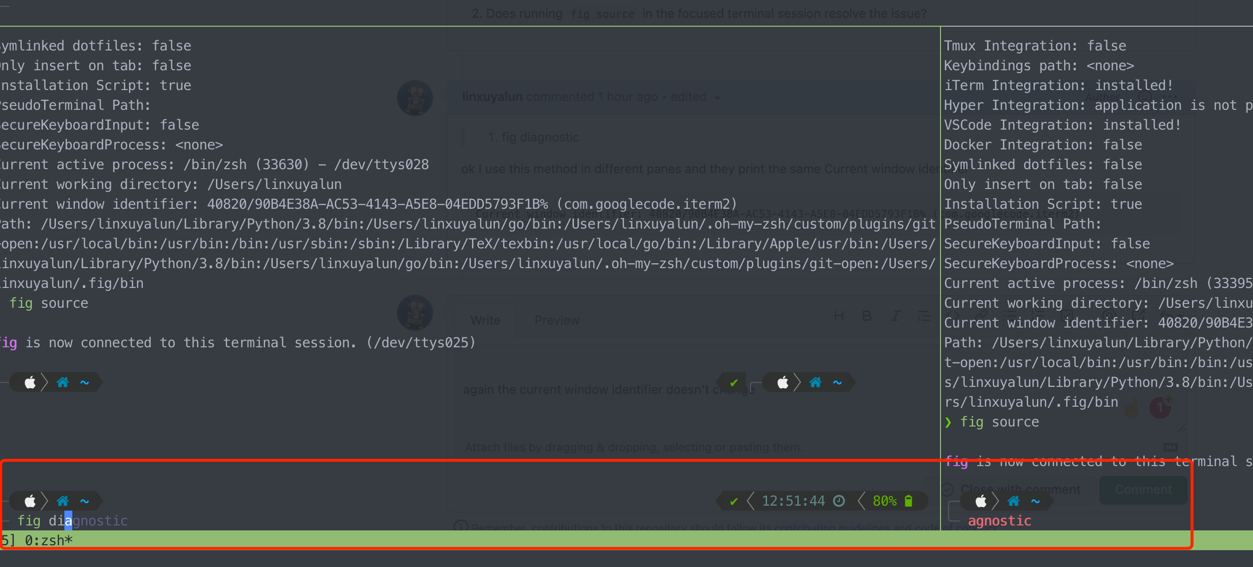 Autocomplete not in the chosen tmux session · Issue #605 · withfig/fig · GitHub