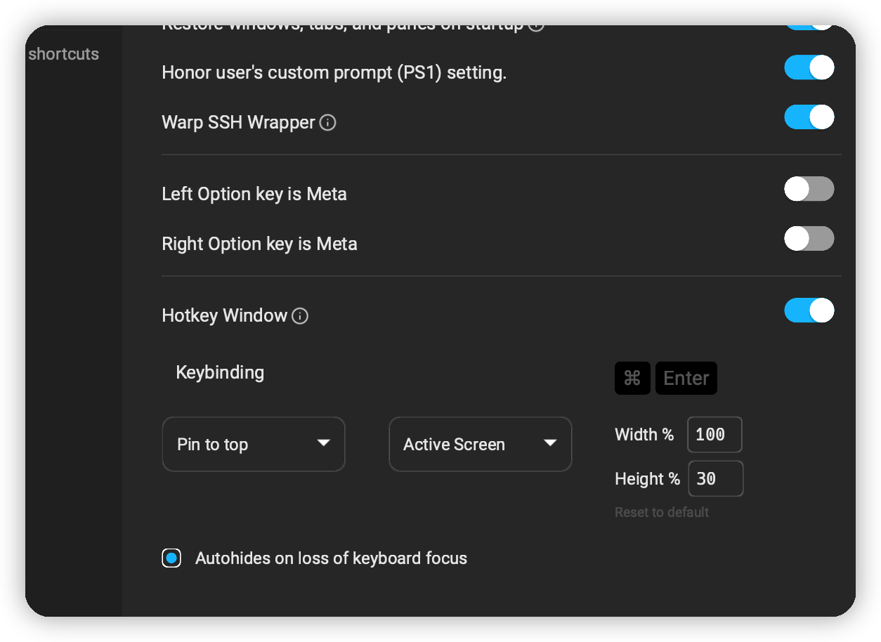 macos hotket window · Issue #1329 · warpdotdev/Warp · GitHub