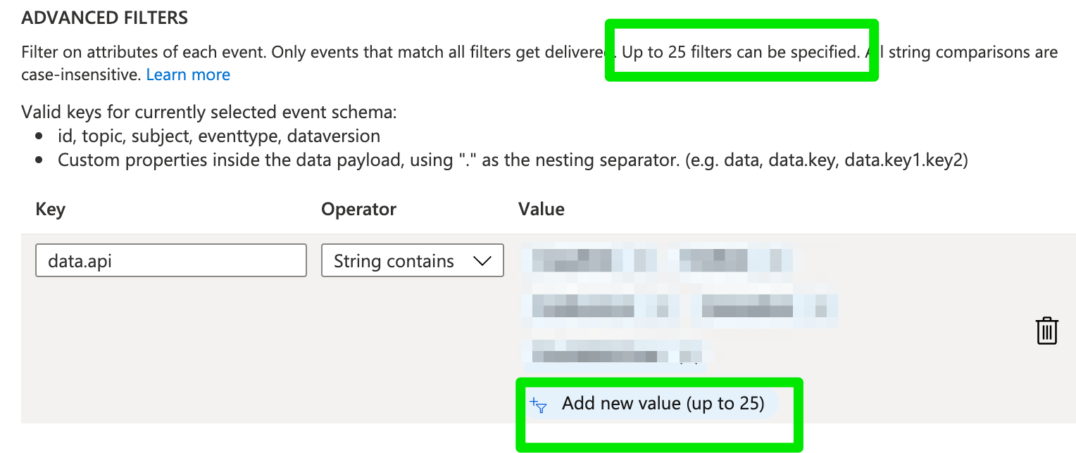 [BUG] [azurerm_eventgrid_event_subscription] advanced_filter string_contains MaxItems increase ...