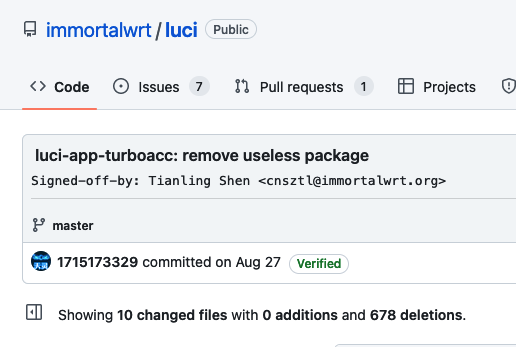 请教，在线编译出来没有turboacc，config文件里面选了的 · immortalwrt immortalwrt ...