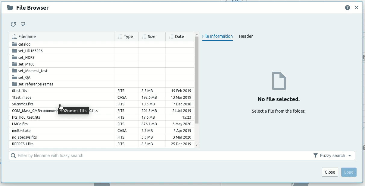 Remove FITS hdus from file list and add to file info · Issue #633 ...