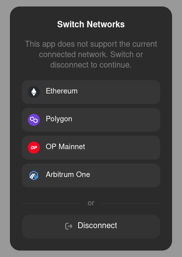 [feature] Show A Popup When Connected To Wrong Network · Issue 1422 · Walletconnect Web3modal