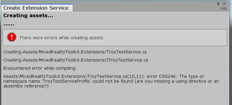 Optional extension service inspector and scriptableObject profile are not reported as optional ...