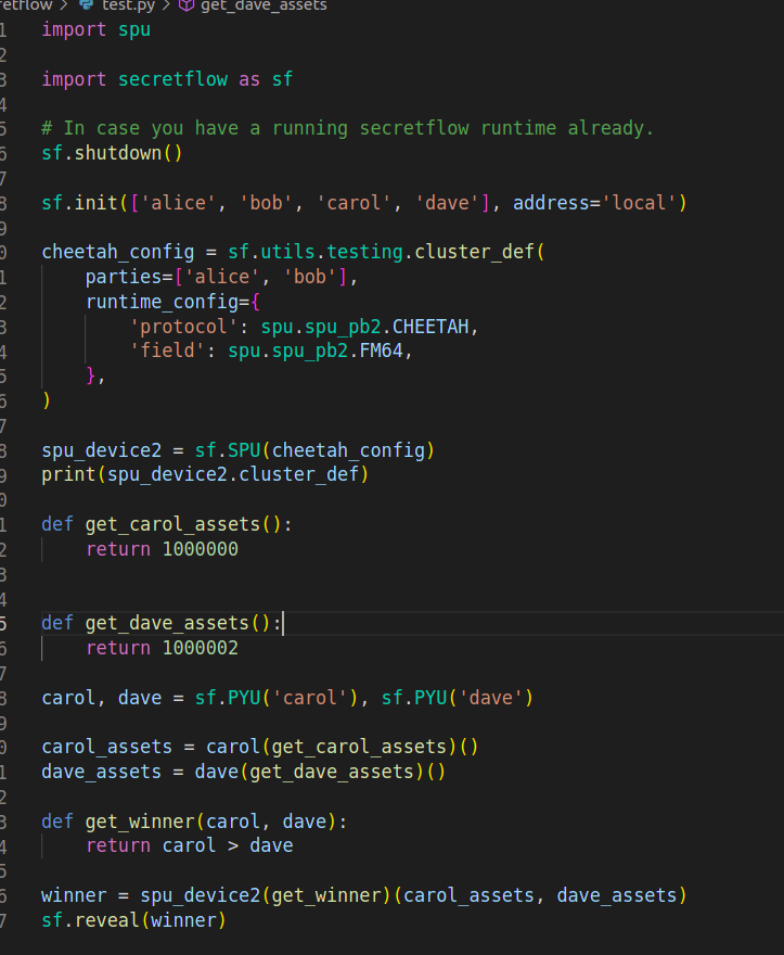 关于在学习SPU的示例时，运行两方协议出现问题 · Issue #882 · secretflow/secretflow · GitHub