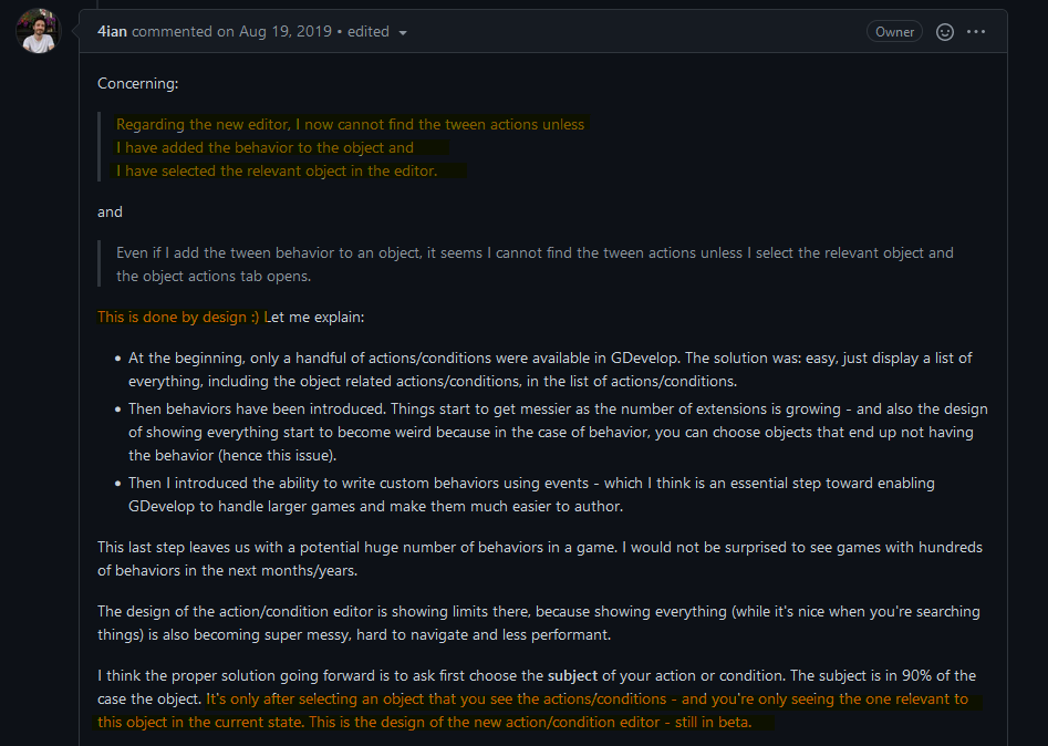 Incompatible object-specific actions are accessible · Issue #3696 · 4ian/GDevelop · GitHub