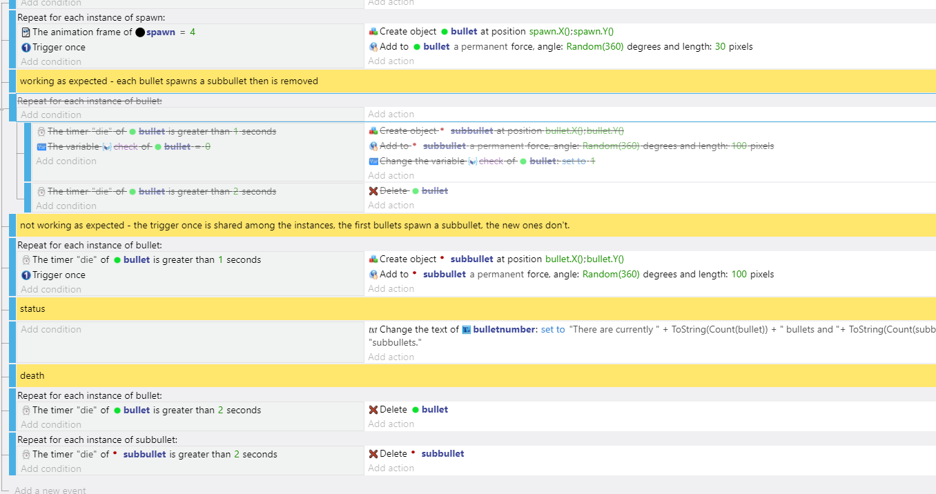 Trigger once is shared among instances · Issue #1874 · 4ian/GDevelop · GitHub
