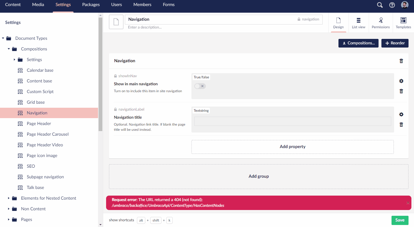 404 error when viewing doctypes · Issue #8042 · umbraco/Umbraco-CMS · GitHub