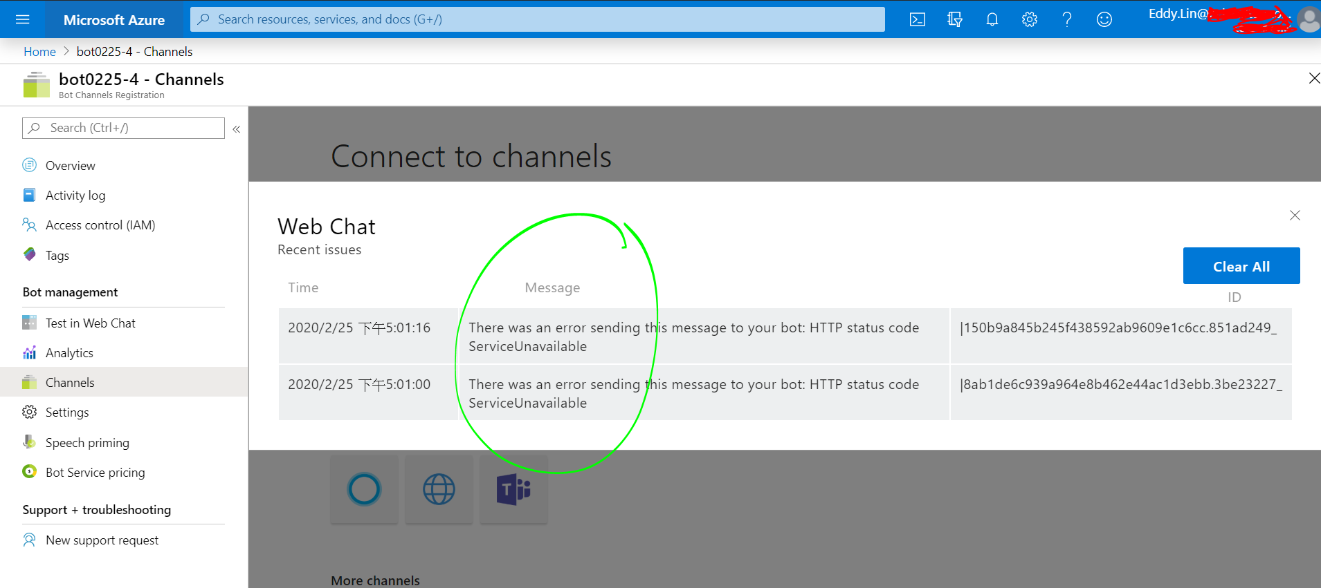 Ptyhon Sample - 43.Complex Dialog can't work on "Test in Web Chat ...