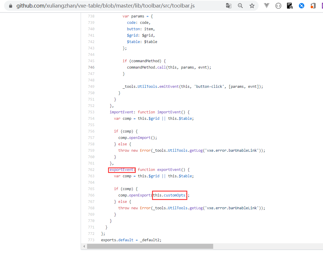 toolbar :export="tableExport" 设置无效 :custom="tableExport"才起作用 · Issue #649 · x-extends/vxe-table ...