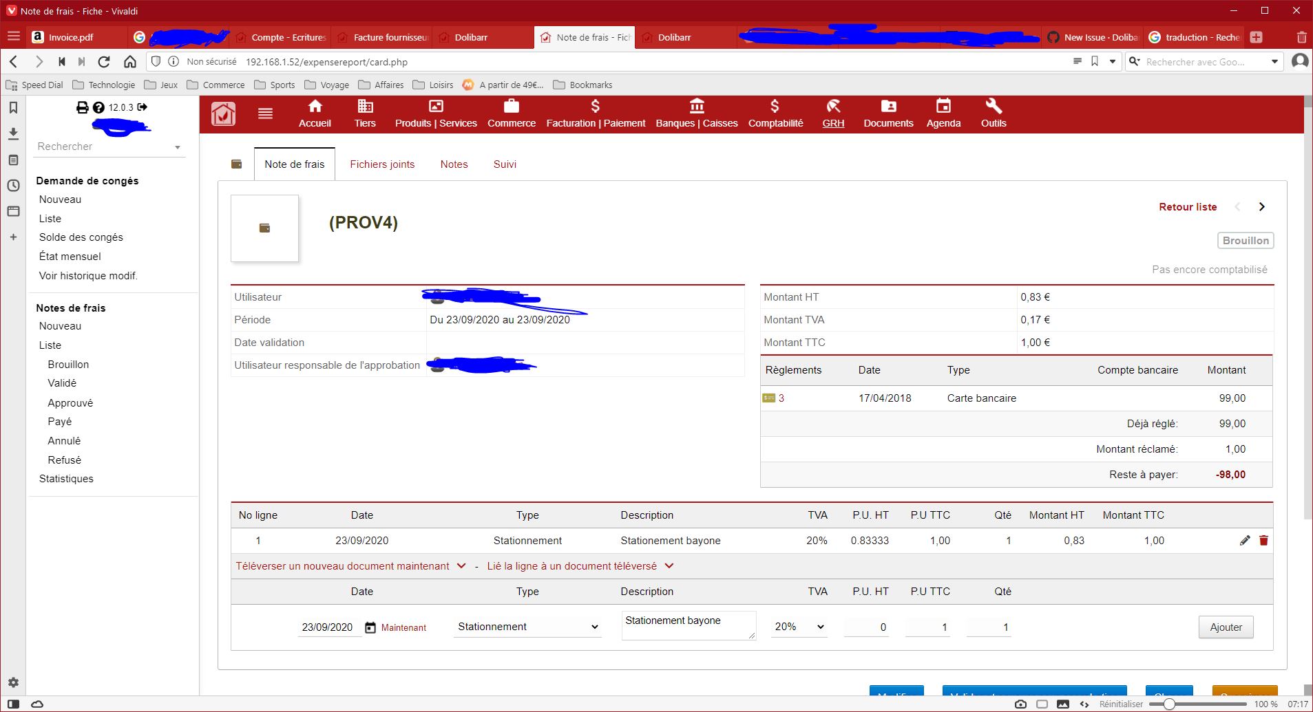 expense report regulation · Issue #15325 · Dolibarr/dolibarr · GitHub