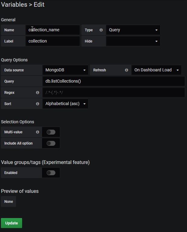 Select Collection · Issue 62 · Jamesosgood Mongodb Grafana · Github