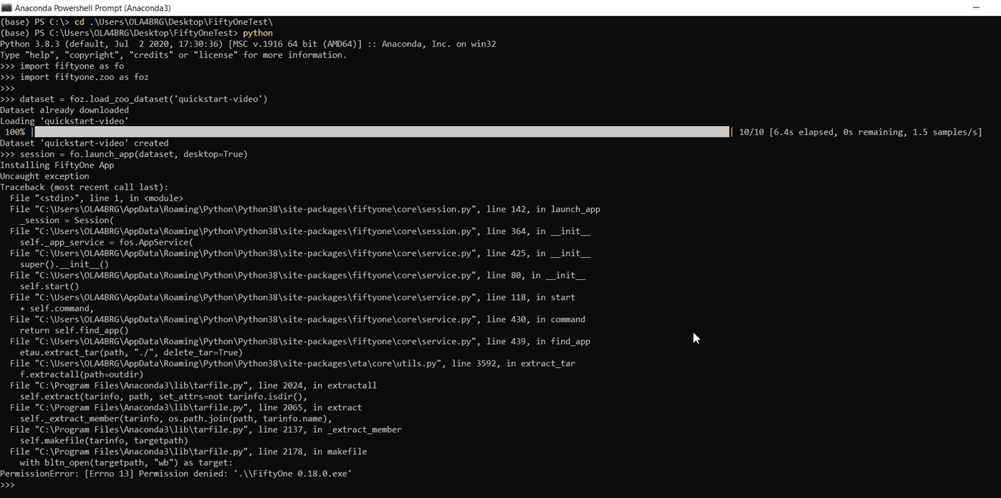[BUG] Unable to launch desktop App on Windows · Issue #1415 · voxel51/fiftyone · GitHub