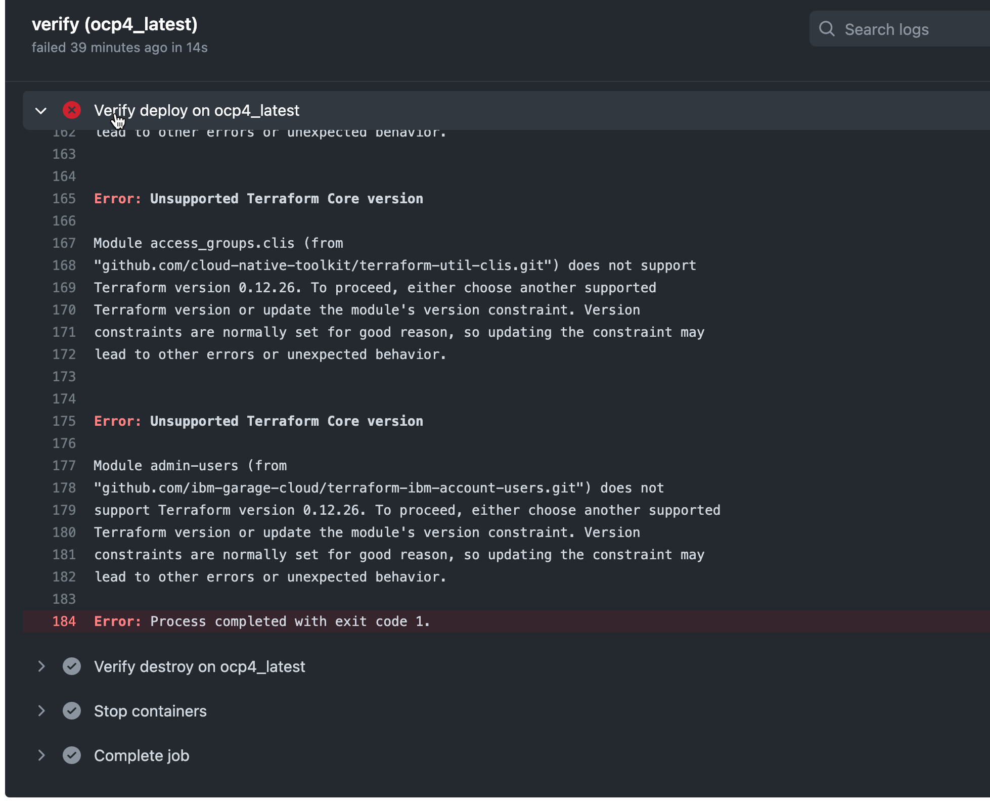 Migration Module Error On Testing · Issue 451 · Cloud Native Toolkit Software Everywhere · Github