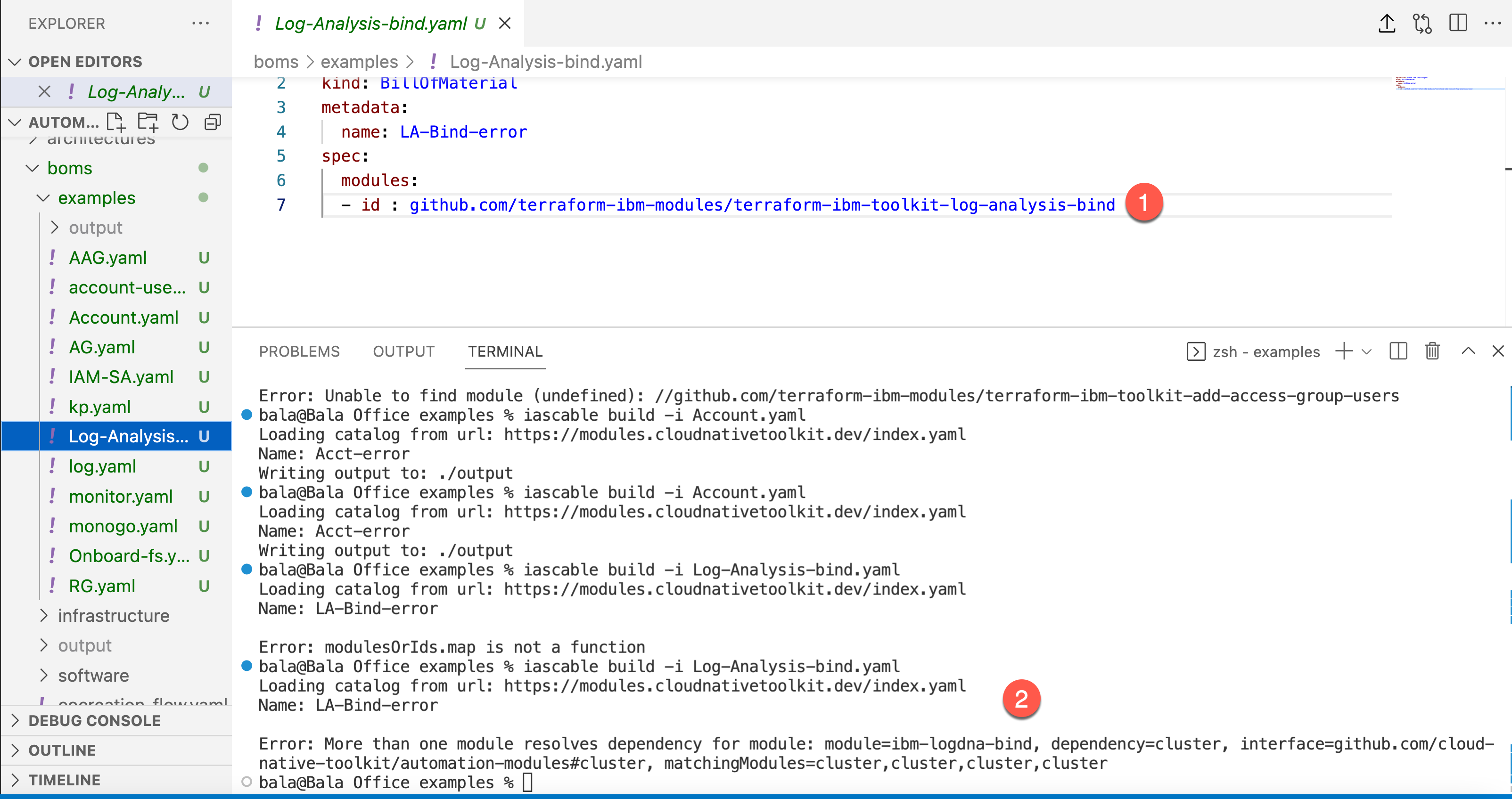 Iascable Error for migration module with errors - Works for 1 module but not for others · Issue ...