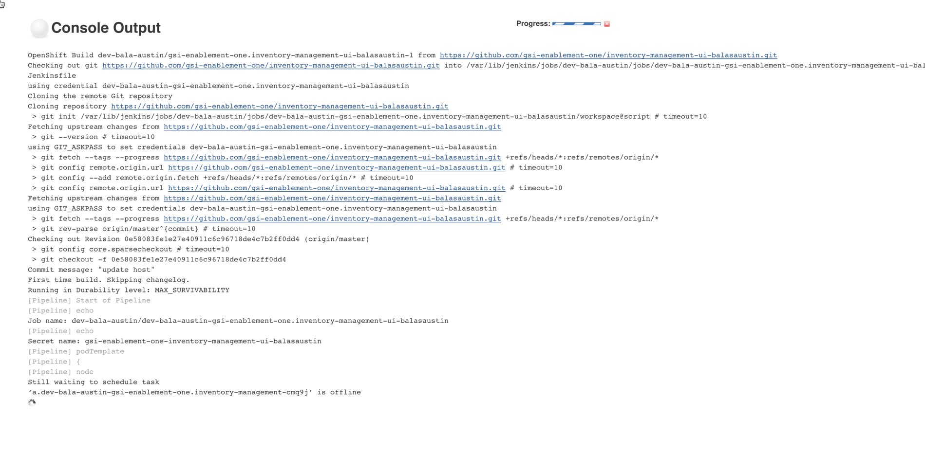 Pipeline Start Error: Inventory UI · Issue #211 · cloud-native-toolkit/planning · GitHub
