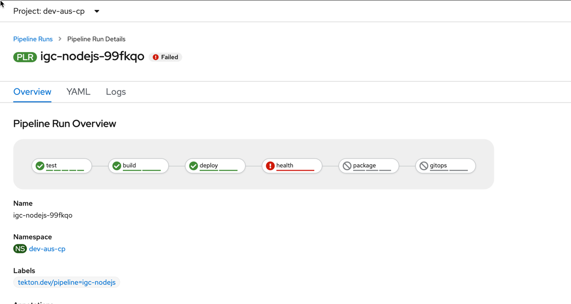 Pipeline Task Error Health TASK - Code Pattern React · Issue #239 · cloud-native-toolkit ...