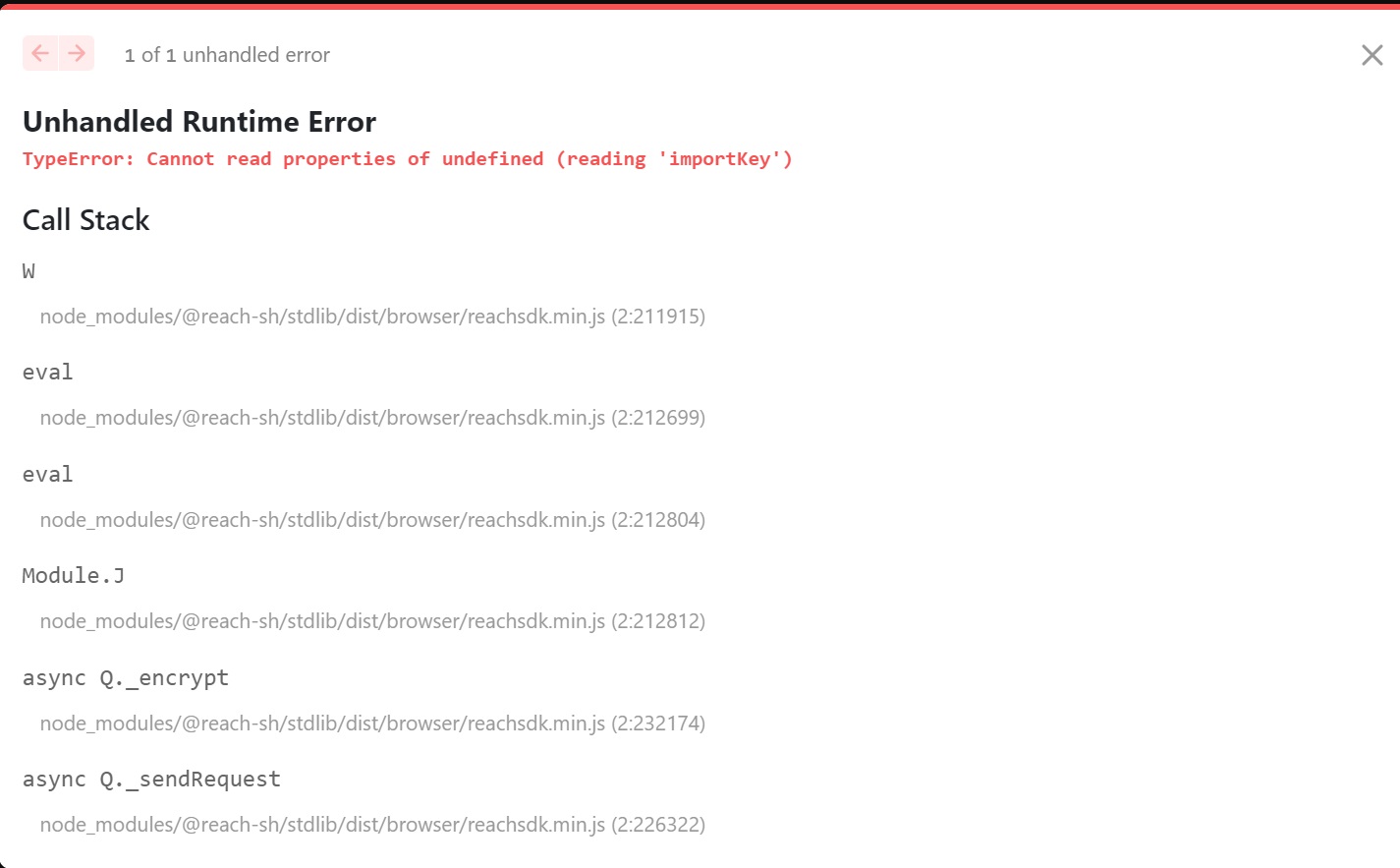 WalletConnect producing undefined importKey error · Issue #1454 · reach-sh/reach-lang · GitHub