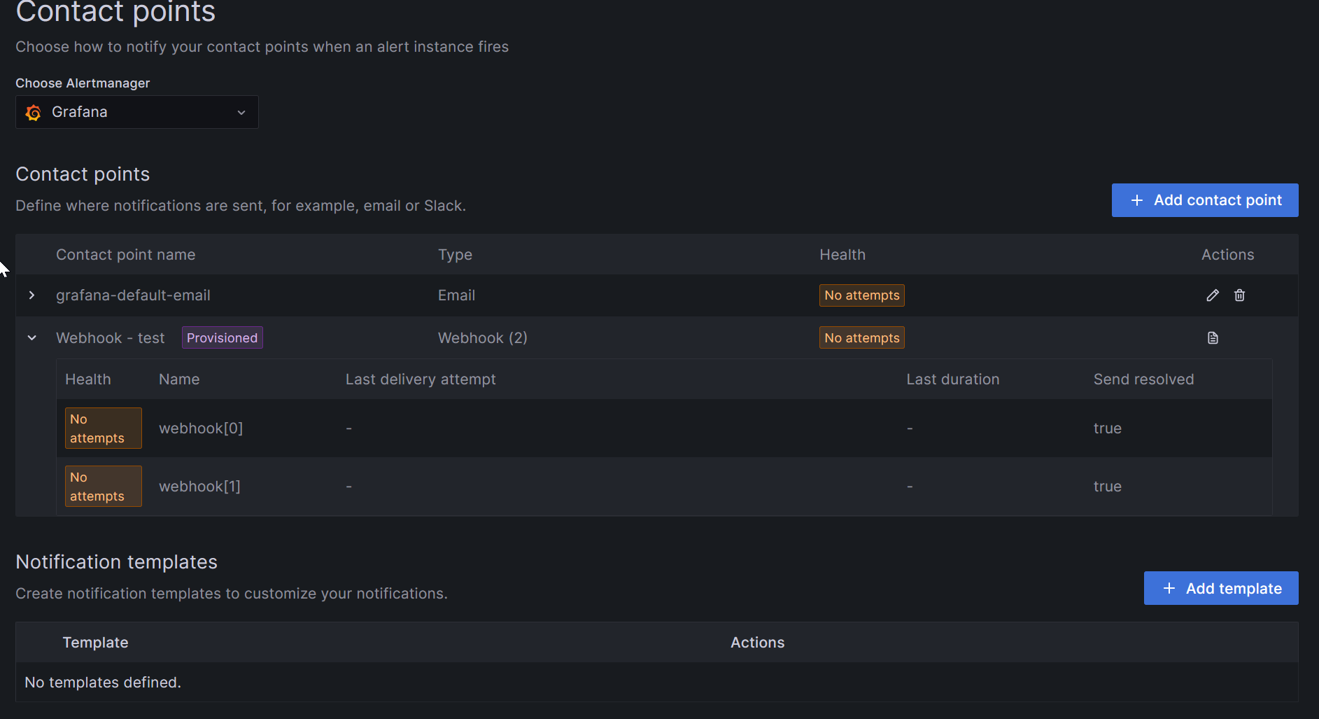 Alerting: Renaming contact point with multiple integrations via provisioning breaks Alertmanager ...