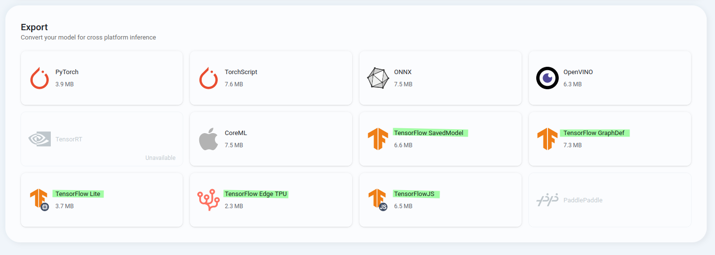 How to export model TensorFlow · Issue #253 · ultralytics/hub · GitHub