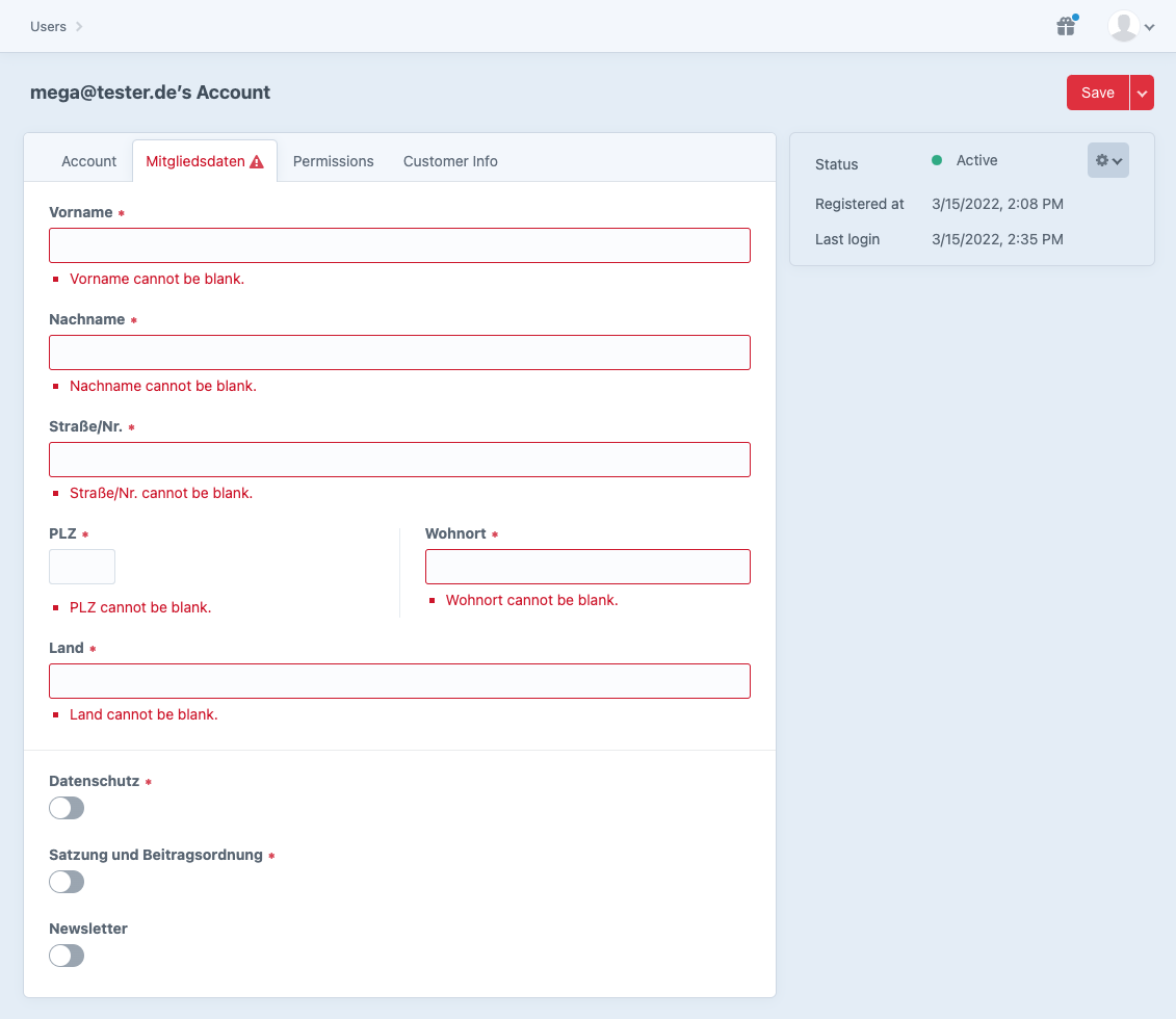 Required Lightswitch Fields For A User Are Not Validated · Issue 10773 · Craftcmscms · Github