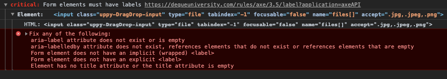 @uppy/drag-drop and a11y · Issue #2249 · transloadit/uppy · GitHub
