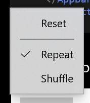 A MenuFlyout with ToggleMenuFlyoutItems and MenuFlyoutSeparator has ...