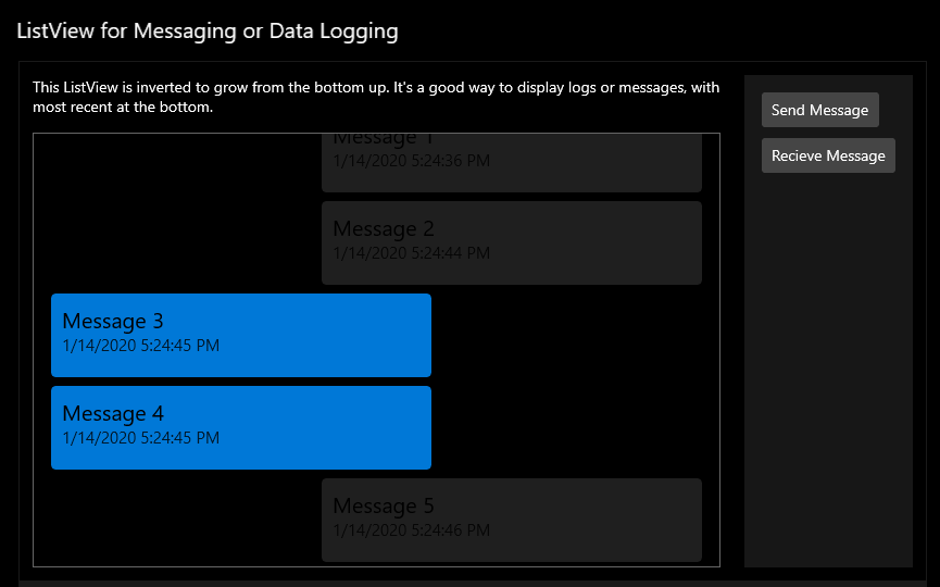 ListView Messaging sample has unreadable outgoing messages · Issue #320 ...
